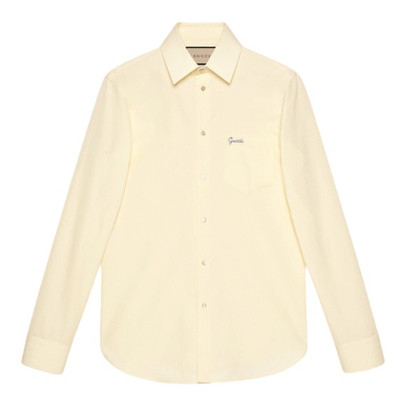 Gucci | Shirts | Gucci Logo Embroidered Shirt | Poshmark